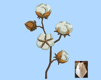 Cotton Branches Machine Embroidery Design - Etsy