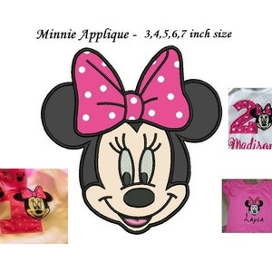 Minnie Mouse Applique Design - Minnie Applique Design - Minnie Face ...