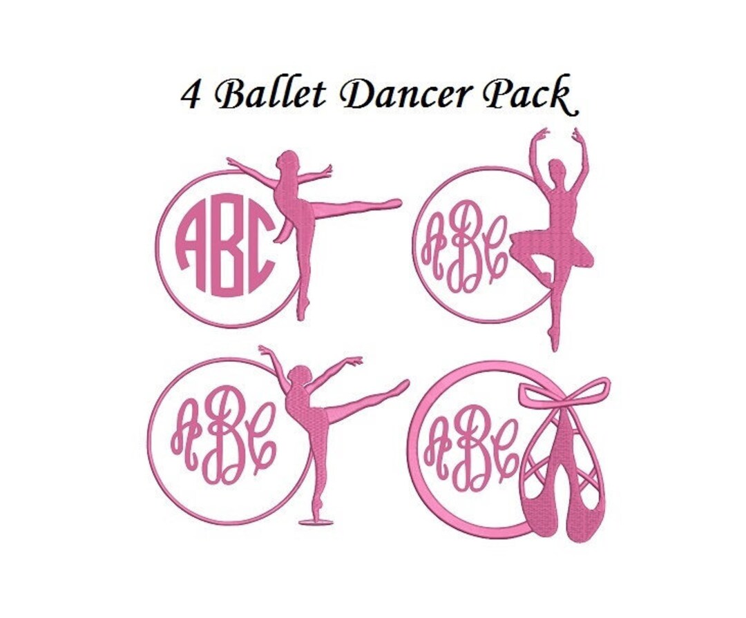 Ballet Embroidery Design in 2 Sizes Each - INSTANT DOWLOAD - Ballet ...