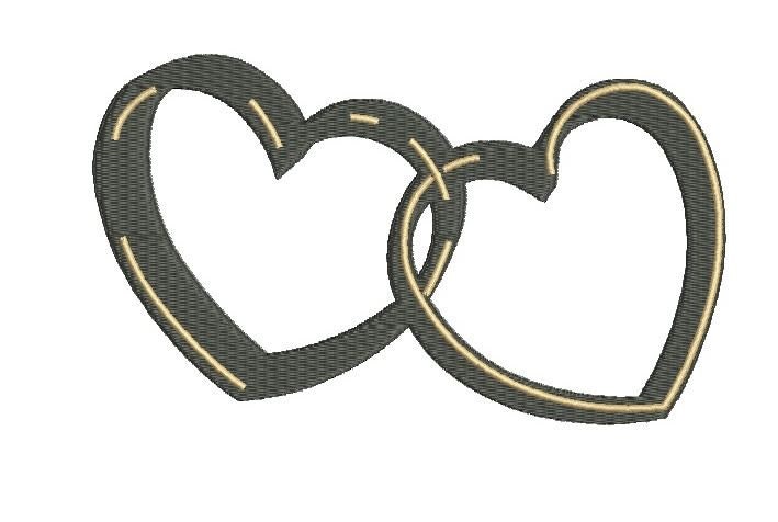 Wedding Ring Embroidery Design 2 Designs Heart Rings - Etsy