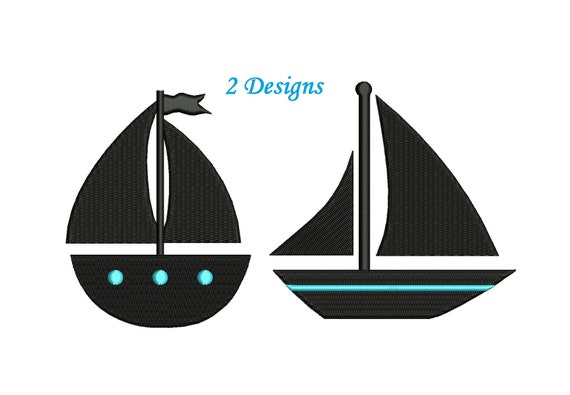 Boat Embroidery Design 2 Designs Instant Download - Etsy