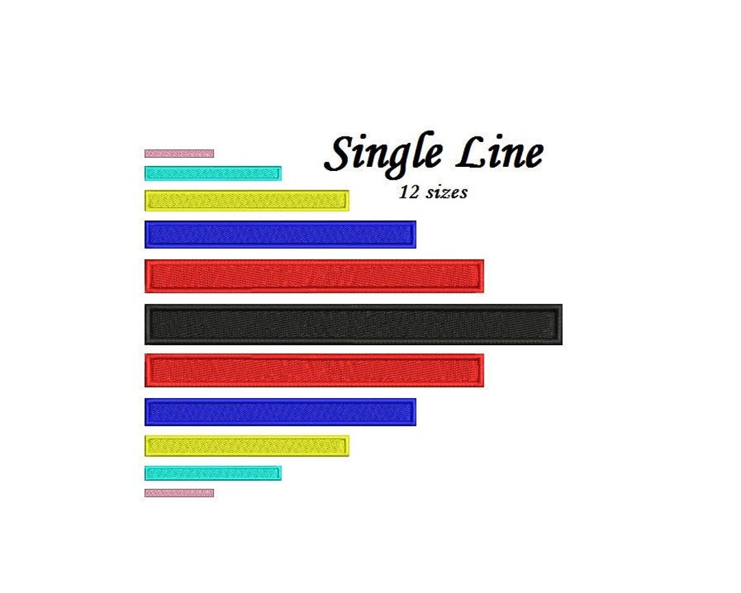 SINGLE LINE Embroidery Design - 12 Sizes PES Format Instant Download - Etsy