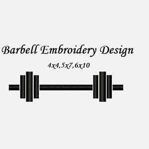 Barbell Embroidery Design - 2 Sizes Instant Download - Dumbbells ...
