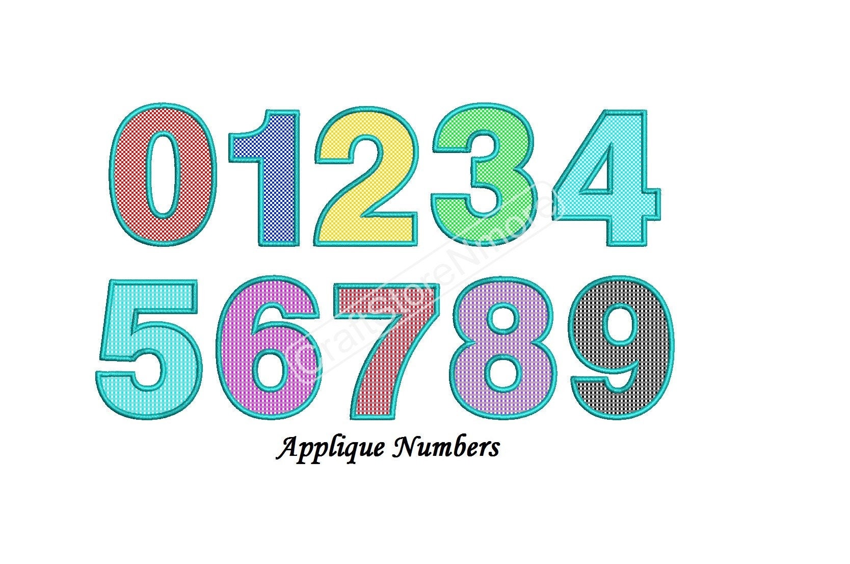 Applique Numbers Design Applique Numbers Embroidery Design - Etsy
