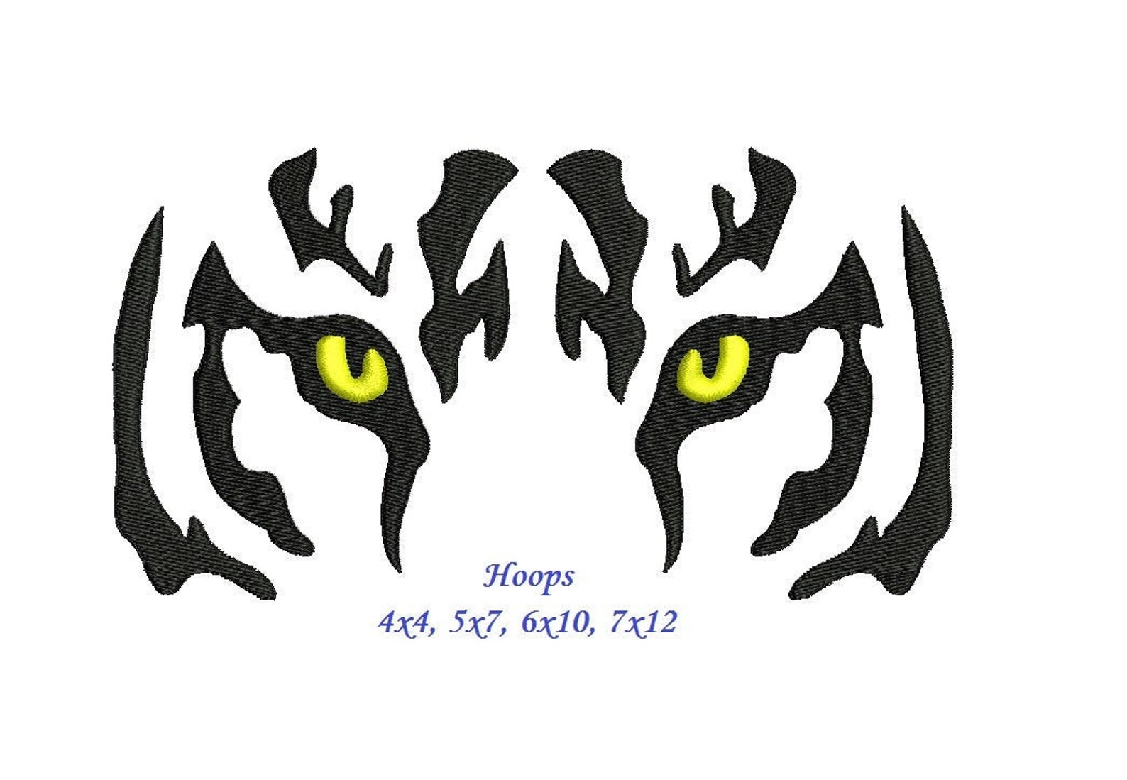 Tiger Eyes Embroidery Design - 4,5,6,7 Inch Size - Instant Download - Etsy
