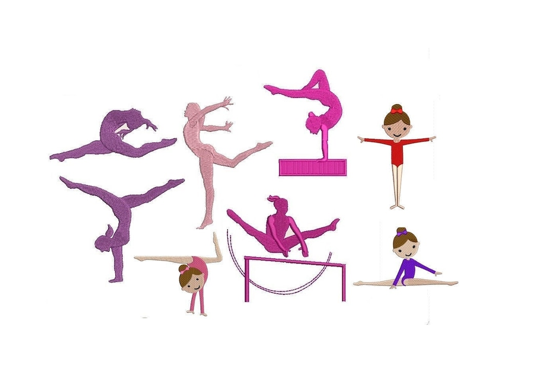 Gymnastics Embroidery Design - 8 Designs Instant Download - Etsy