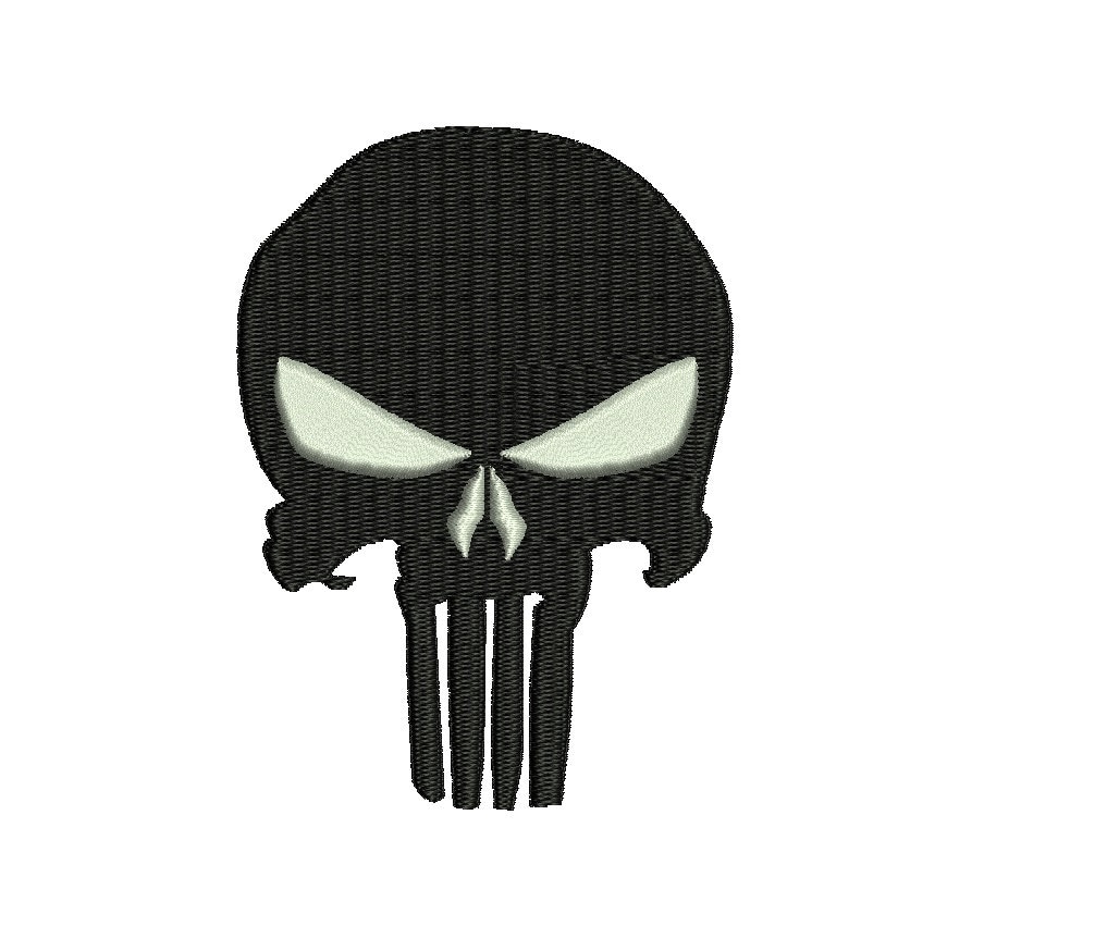 The Punisher Embroidery Design - 3 Design Sizes - Machine Embroidery ...