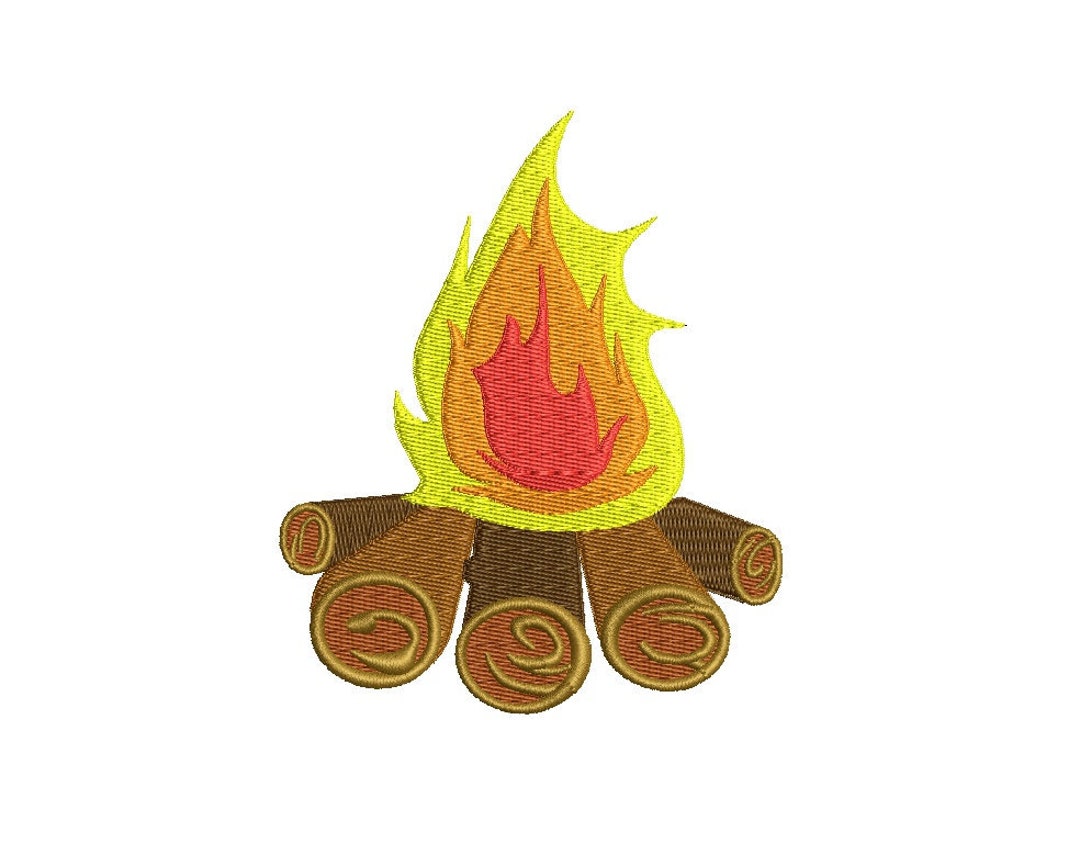 Campfire Embroidery Design - 3,4,5,6 Inch Size - Instant Download - Etsy