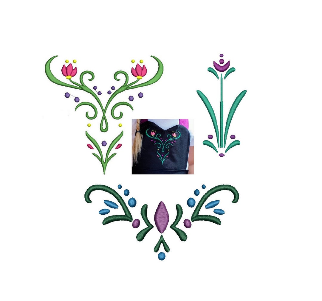 Anna Bodice Embroidery Design Frozen Winter Bodice - 3 Items - Princess ...