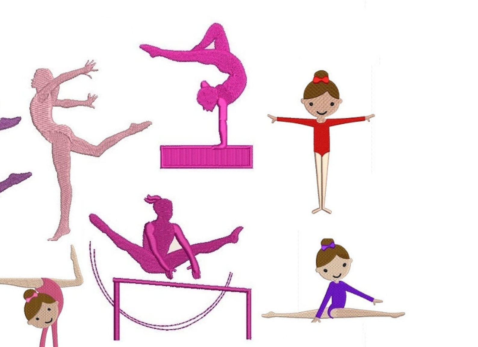 Gymnastics Embroidery Design - 8 Designs Instant Download - Etsy