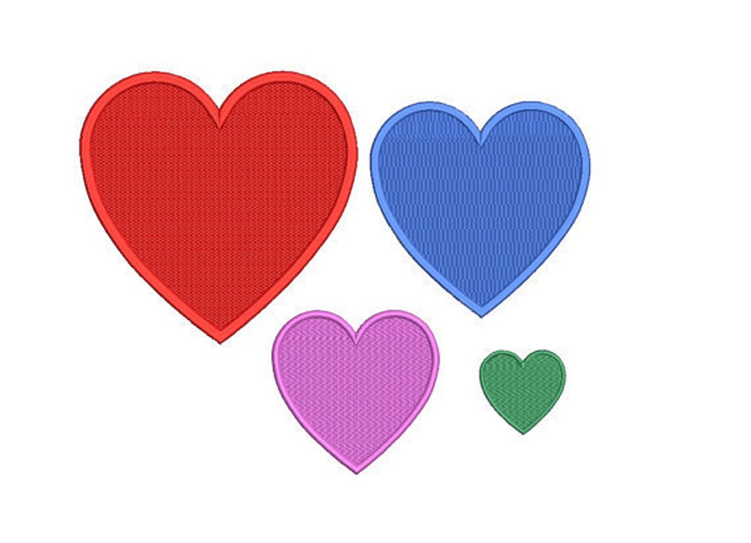 Heart Embroidery Design - 2,3,4 Inch Size INSTANT DOWNLOAD - Etsy