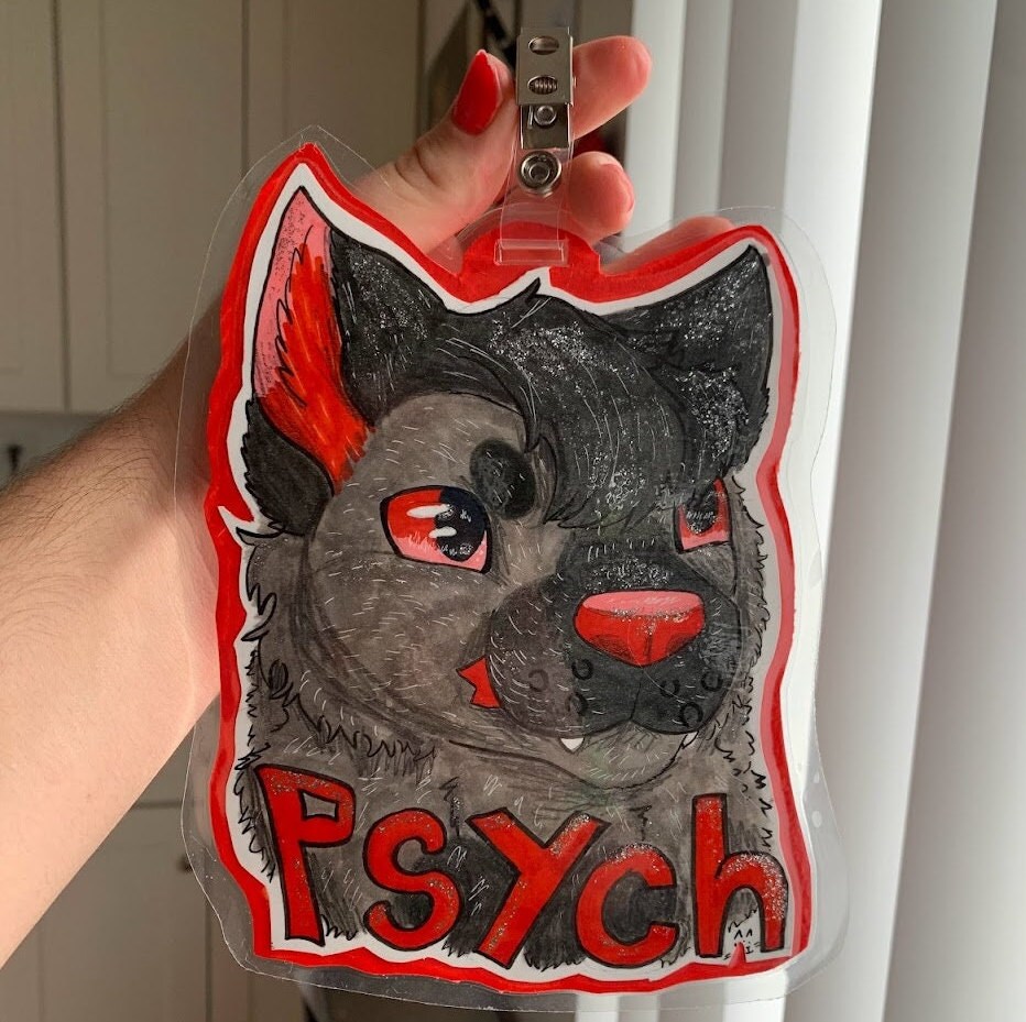 CUSTOM Furry Badges - Traditional Fursona Headshot Badges - Etsy