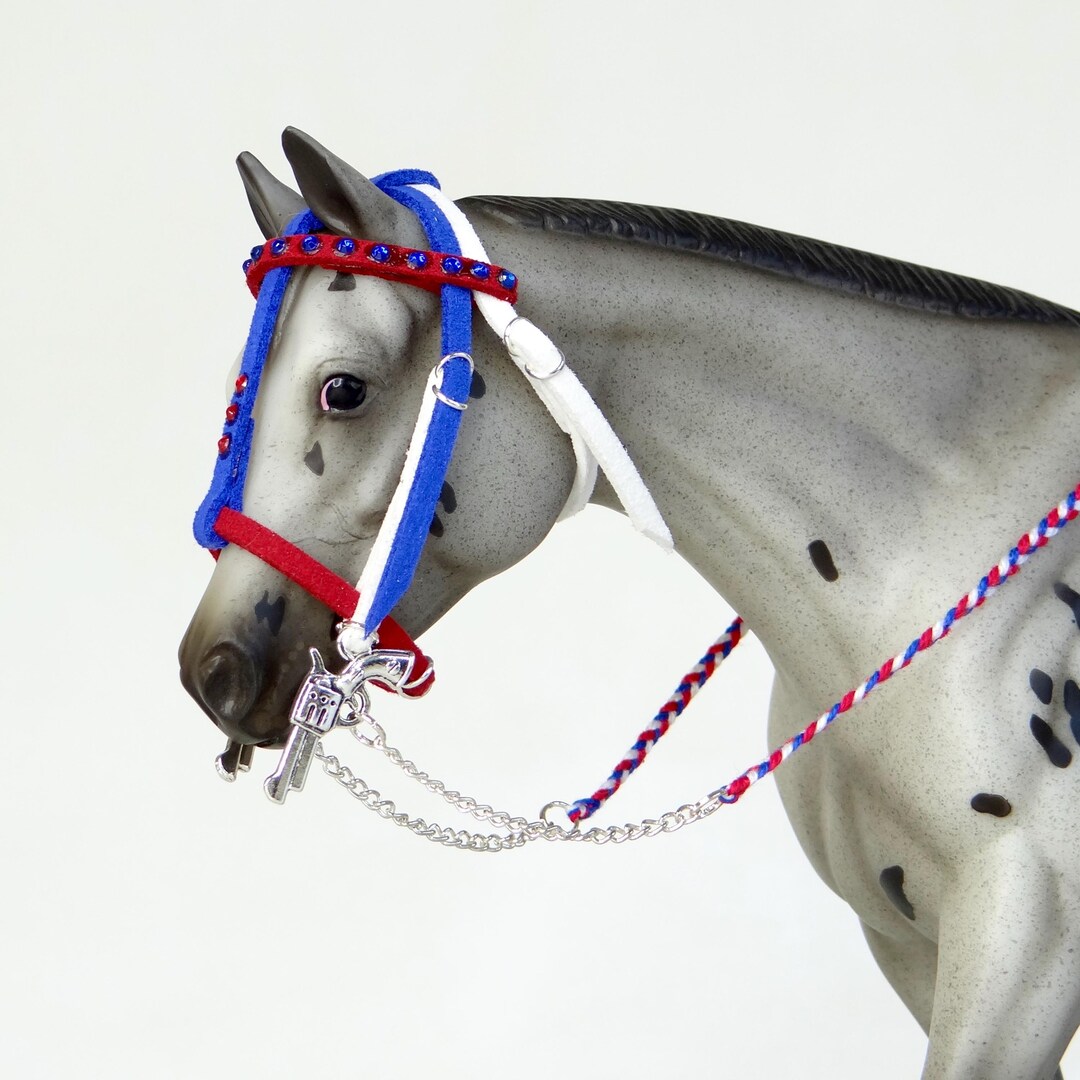 Breyer Traditional 1:9 Scale Model Horse Tack Red, White Blue Western ...