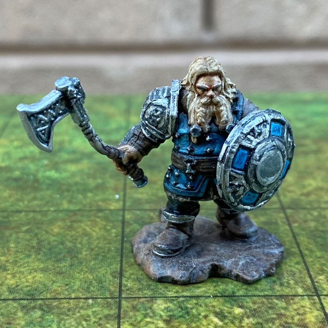 Dwarf Fighter Miniature, Handpainted. for Dungeons & Dragons ...