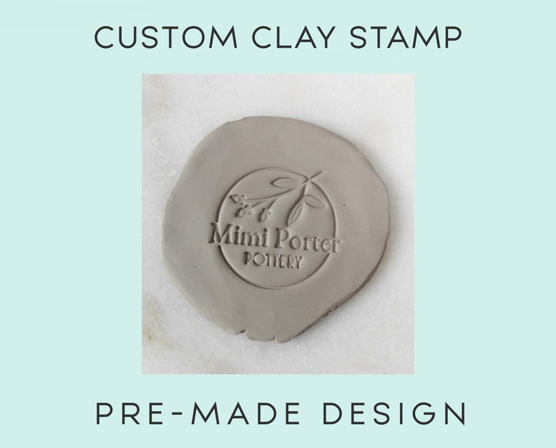 Custom Logo Clay Stamp Custom Pottery Stamp Floral Custom - Etsy