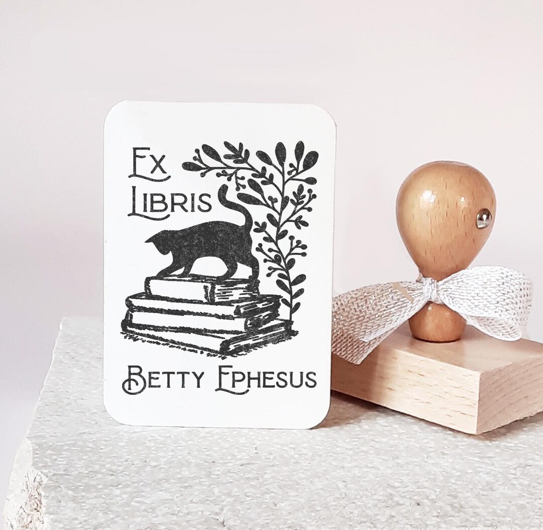 Library Stamp Bookplate for Reading Book Lover Present Idea Book Gift ...