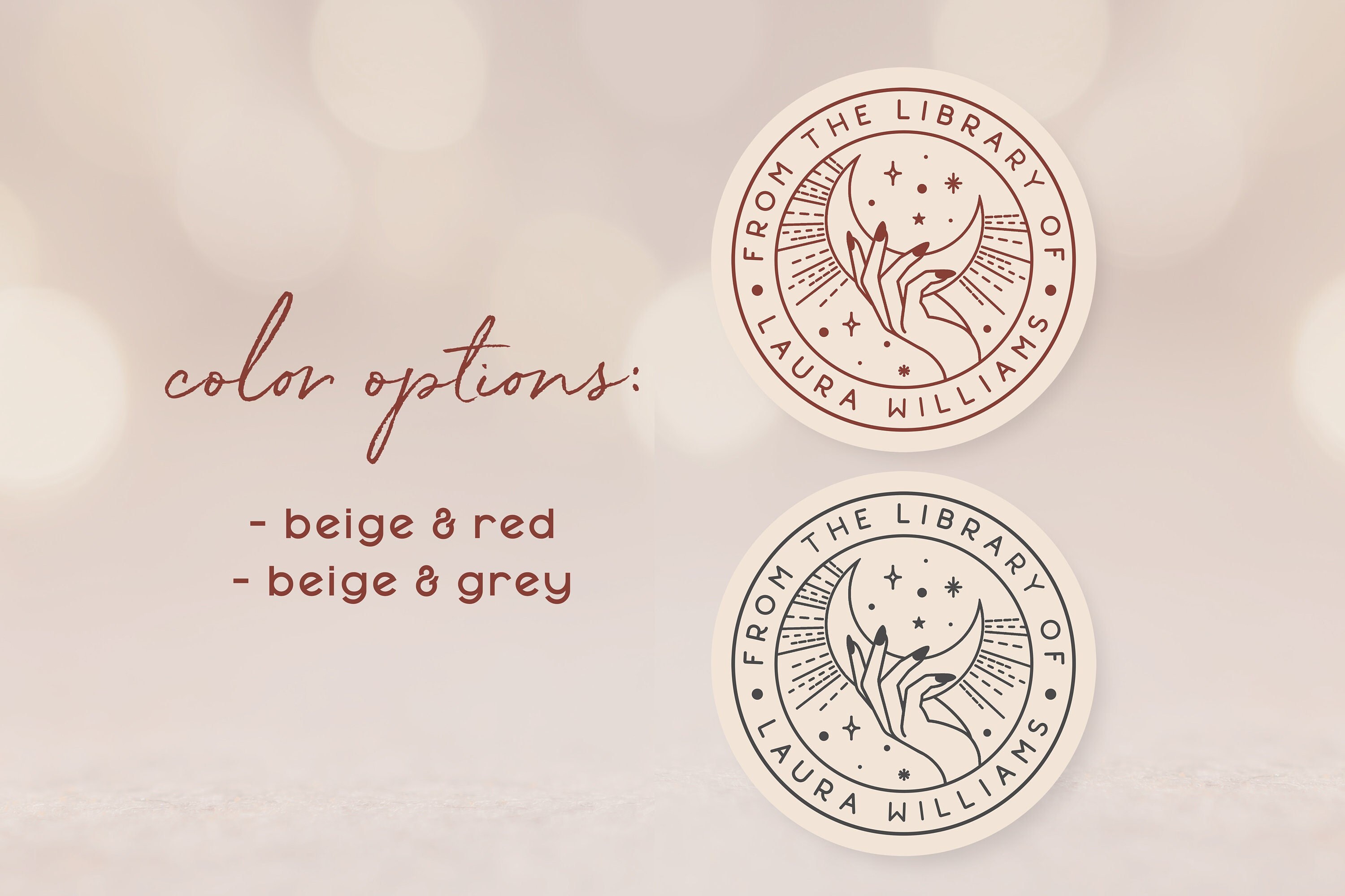 Stamps Paper Paper & Party Supplies Boho Book Stamp Mystical Hand ...