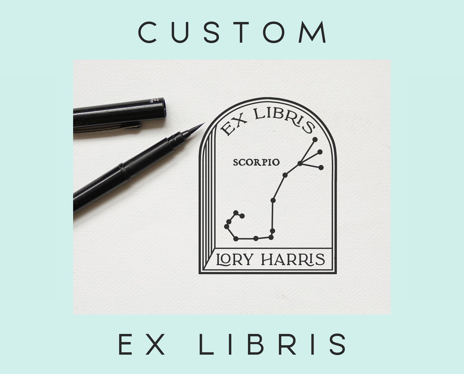 Zodiac Constellation Custom Ex Libris Stamp Astronomy | Etsy