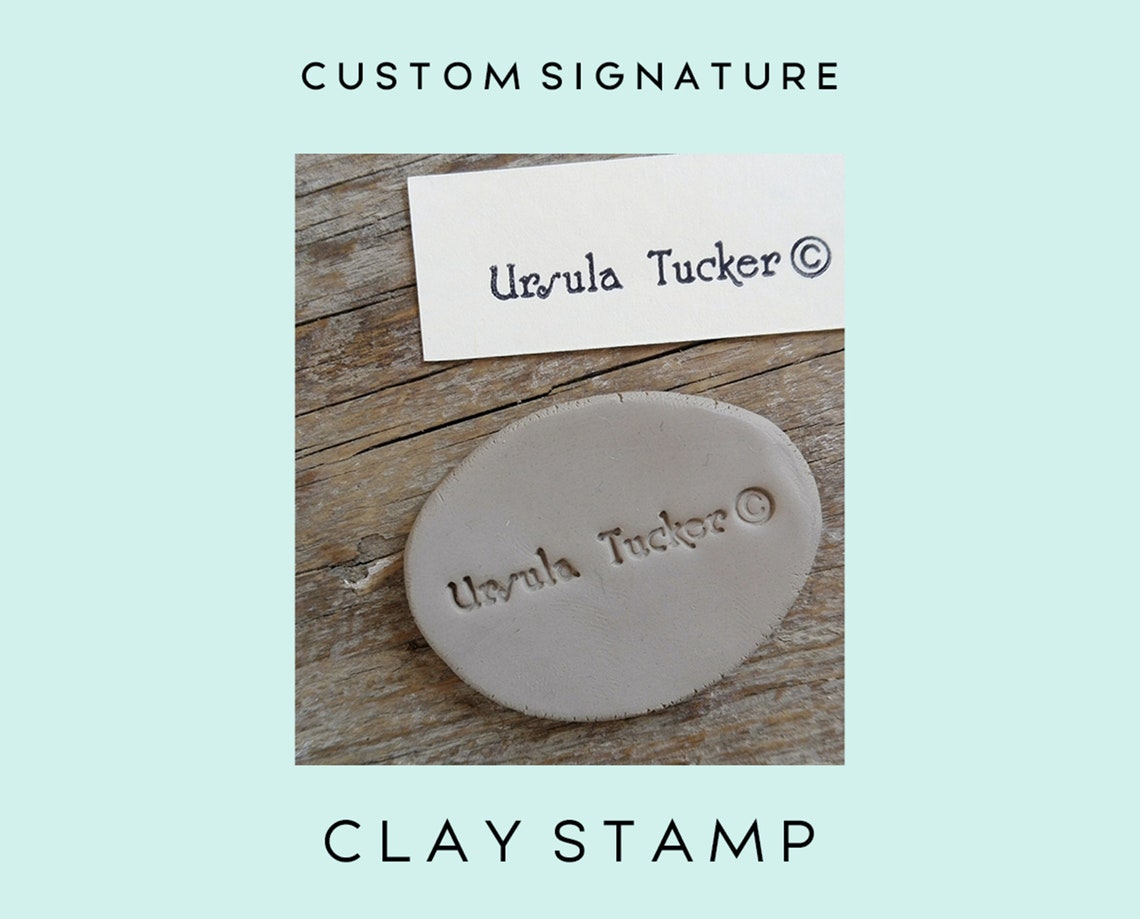 Custom Signature Clay Stamp Your Signature Pottery Stamp | Etsy