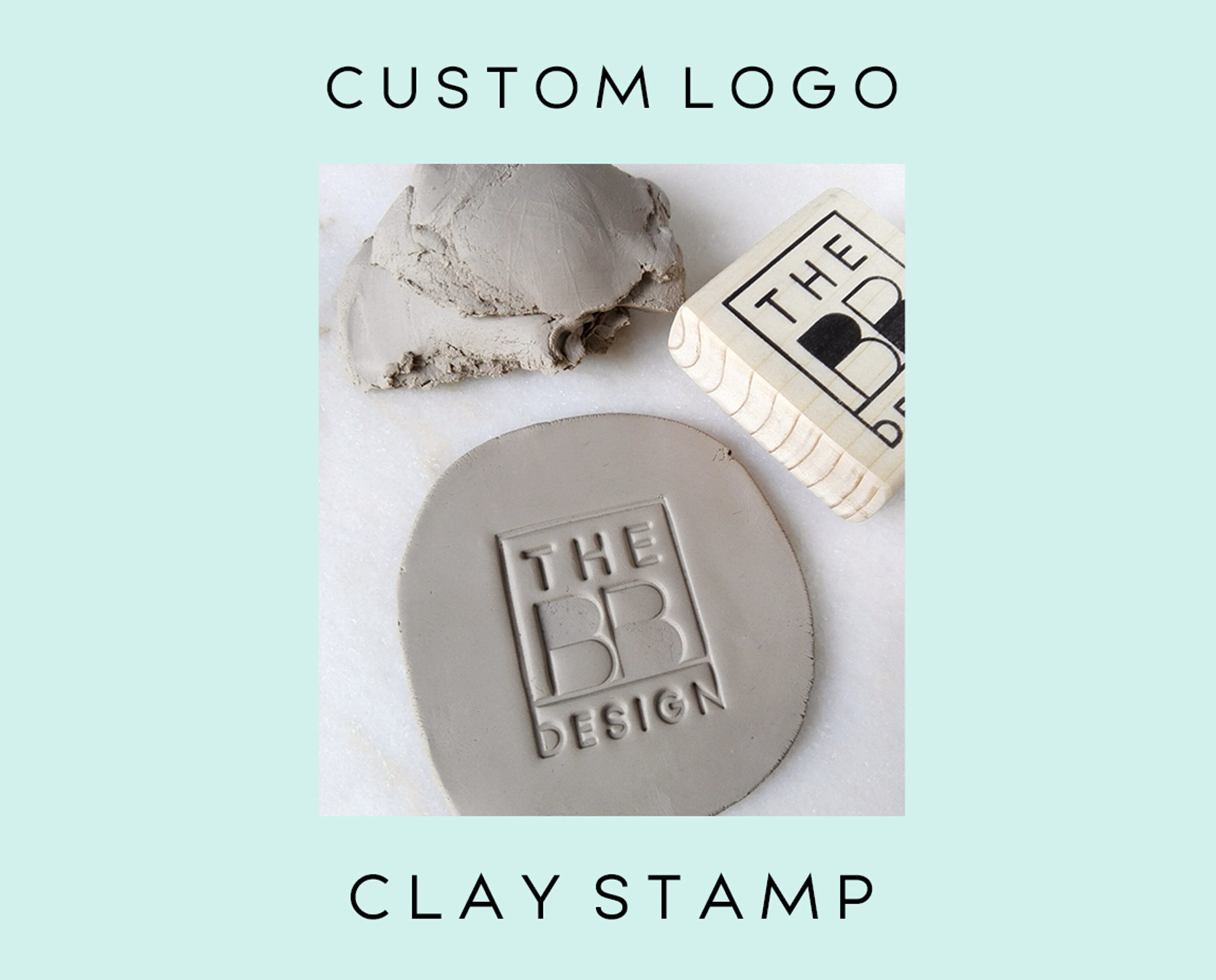 Custom Logo Clay Stamp Custom Logo Pottery Stamp | Etsy UK