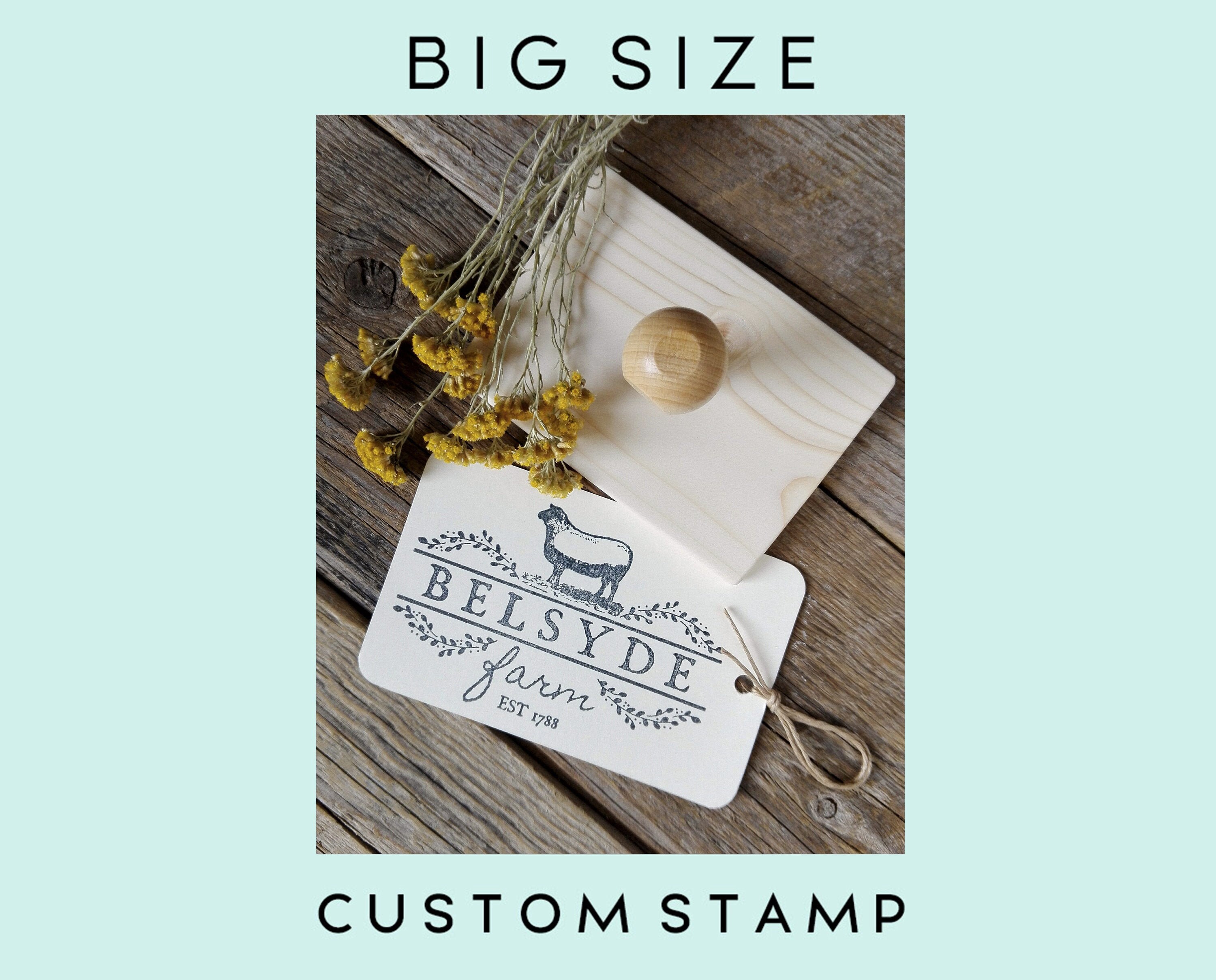 Custom Big Size Stamp Large Size Custom Logo Stamp Big Size - Etsy ...