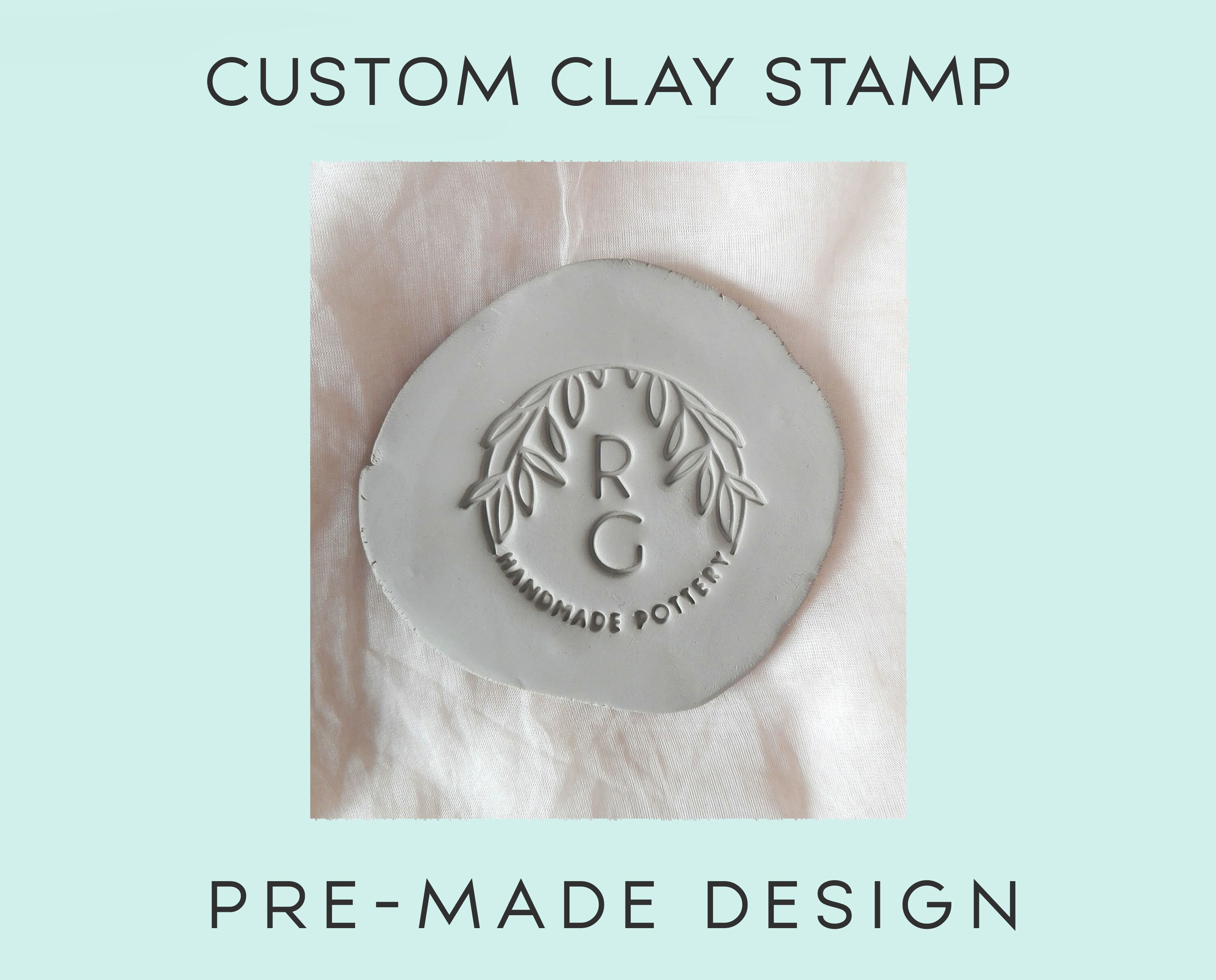 Custom Initials Clay Stamp Custom Monogram Pottery Stamp | Etsy