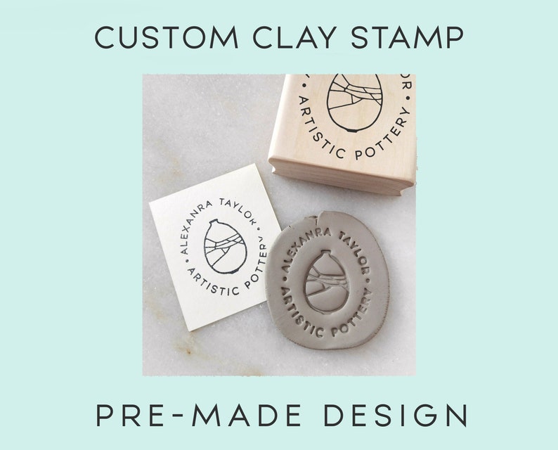 Customizable Pre-made Design Pottery Stamp Custom Clay Logo - Etsy