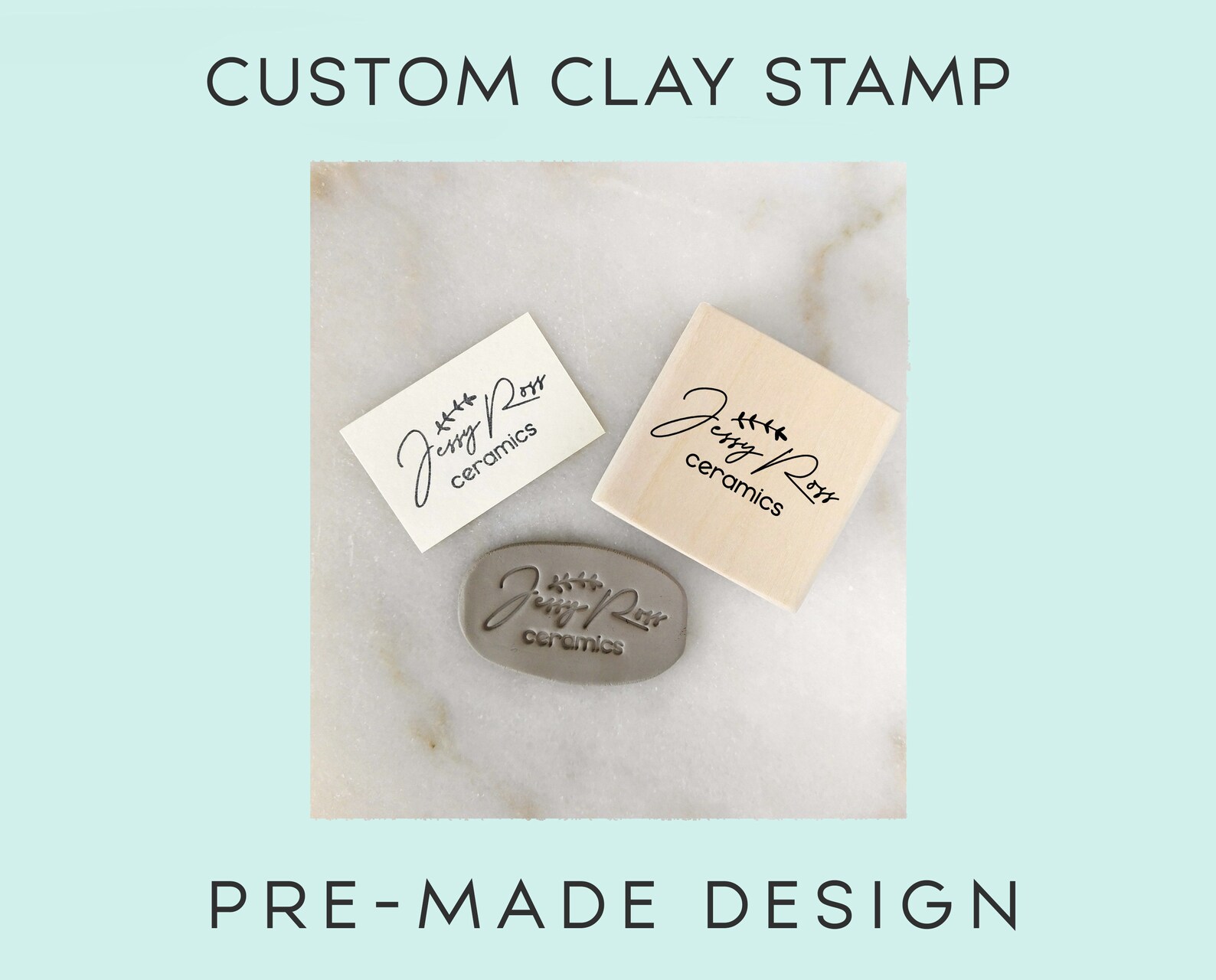 Custom Signature Clay Stamp Pre-made Design Signature Pottery - Etsy