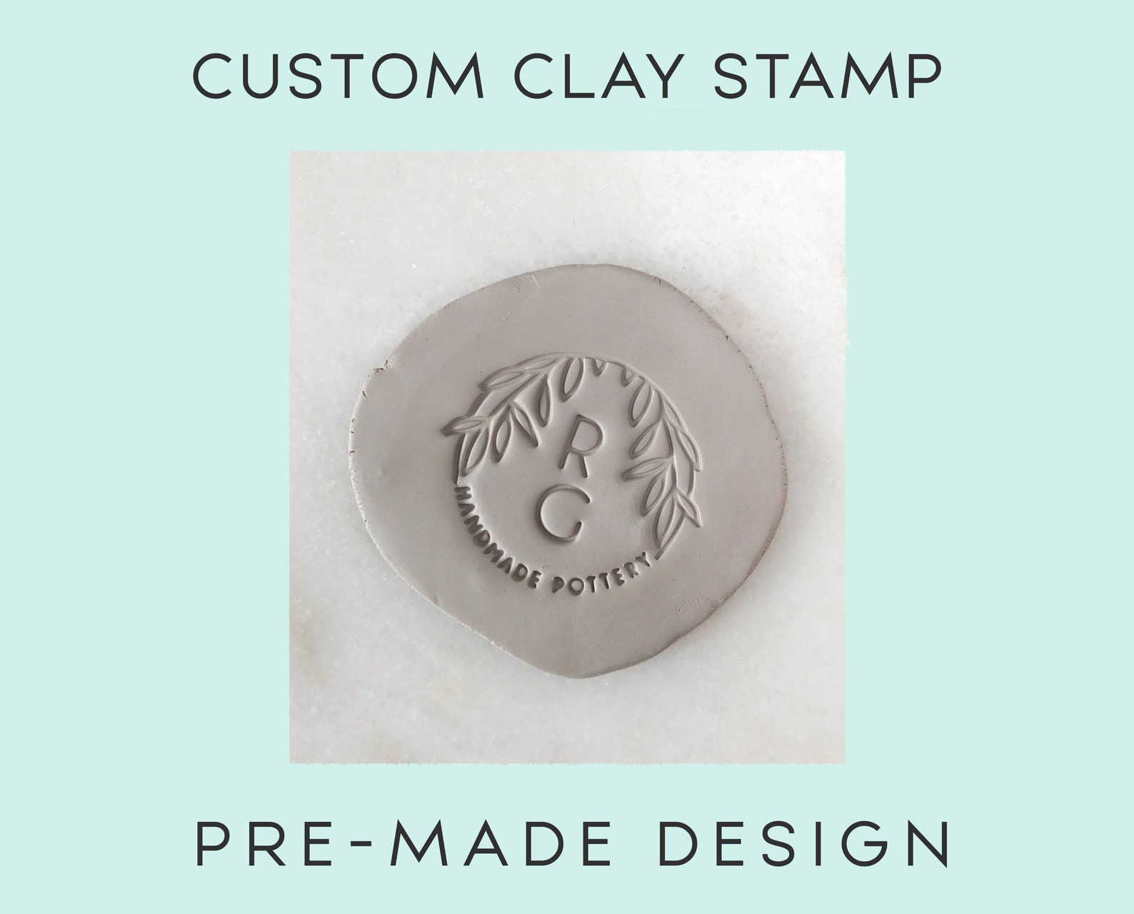 Custom Initials Clay Stamp Custom Monogram Pottery Stamp | Etsy