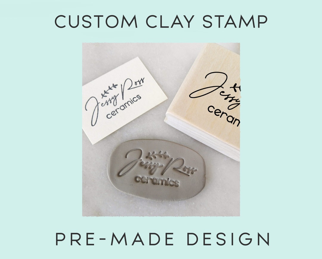 Custom Signature Clay Stamp, Pre-made Design Signature Pottery Stamp ...