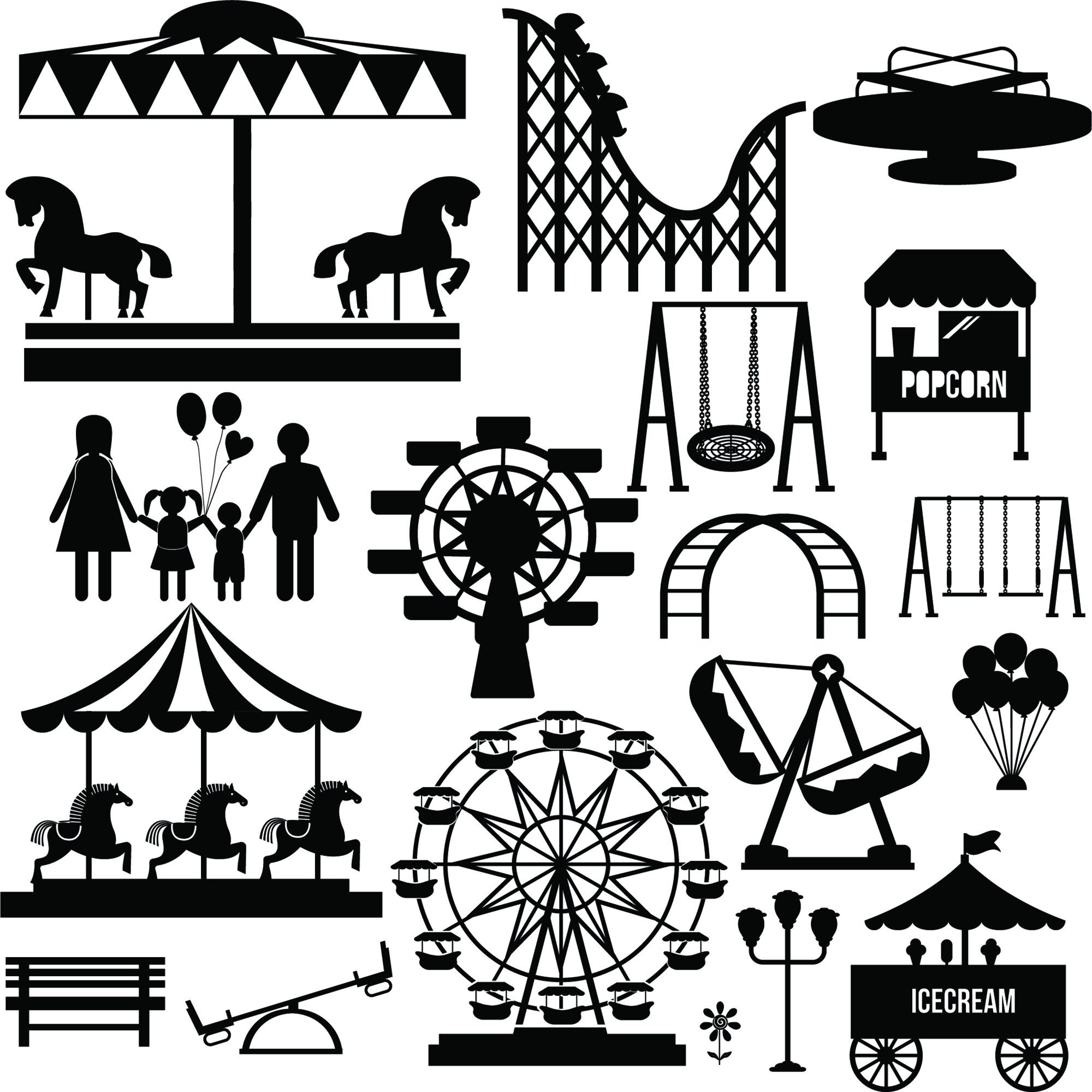 Carnival Rides Silhouette