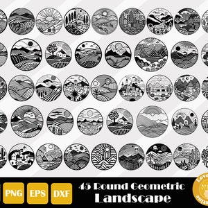 Geometric Mountain Svg, Mountain Circle Svg, Mountain Range Svg ...