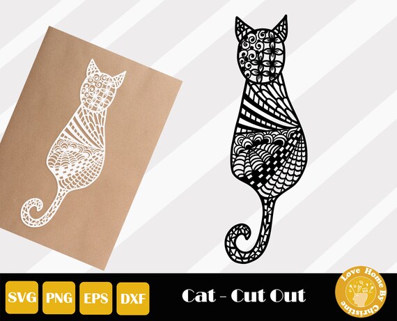 Cat Mandala Svg Animal Mandala Svg Cat Zentangle Svg Cut - Etsy