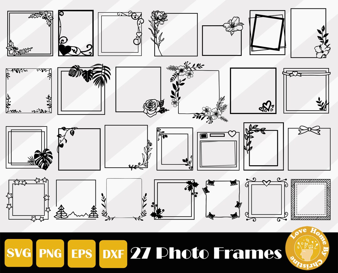 Picture Frame Svg, Frame Cut File, Ornament Frame Svg, Floral Border ...