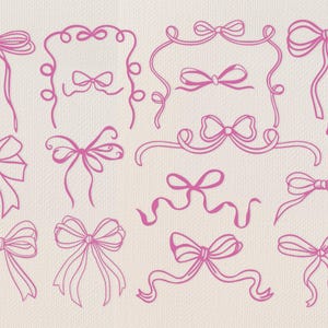 Bow Svg Bundle, Wavy Borders Svg, Christmas Bow Frame, Hand Drawn ...