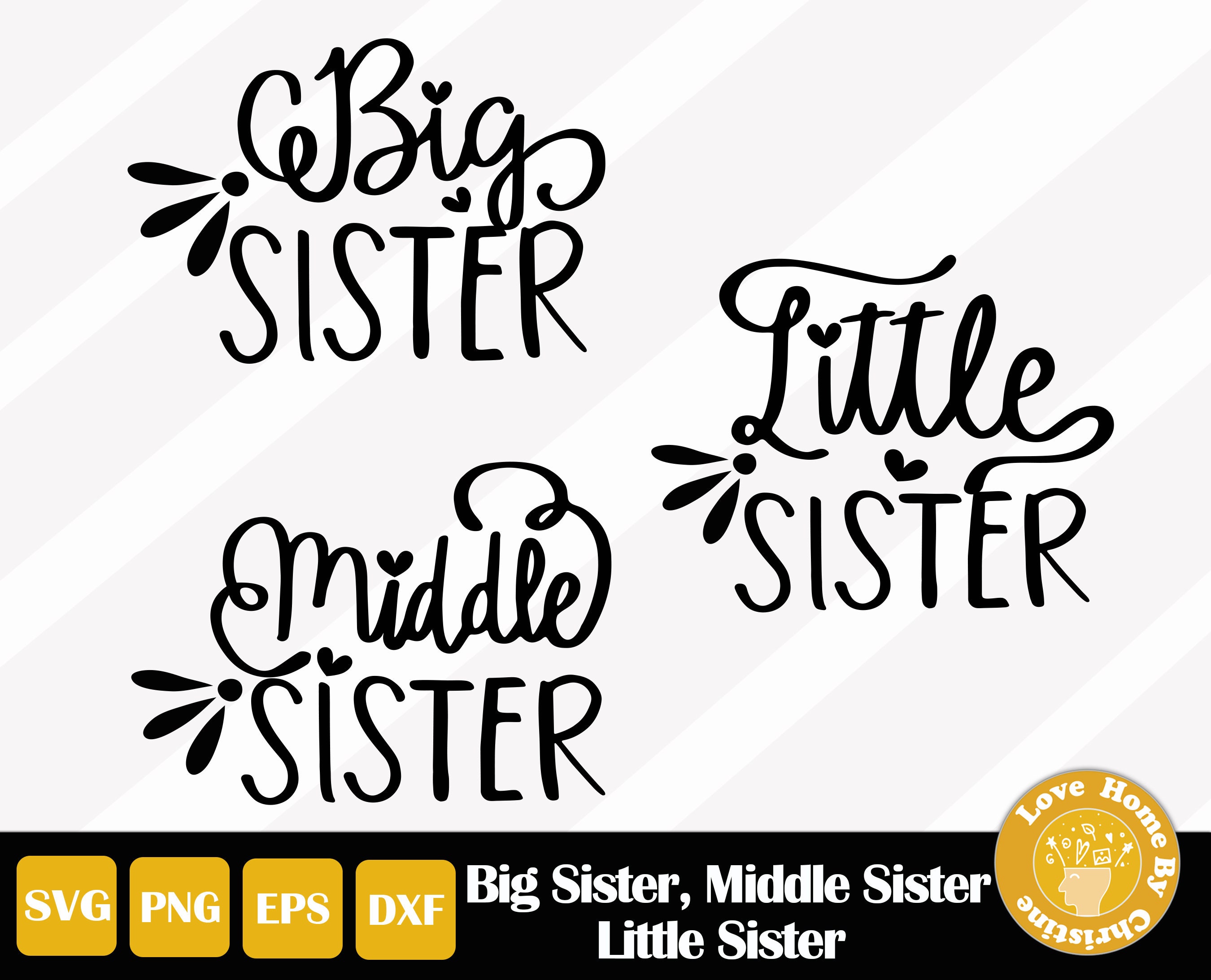 Big Sister Sibling SVG Files, Cricut Silhouette (instant Download ...