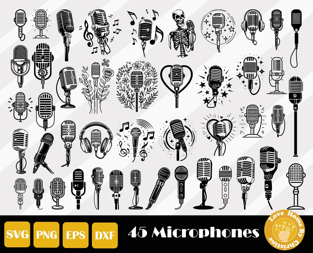 Microphone Svg, Microphone Clipart, Microphone Vector, Microphone Cut ...