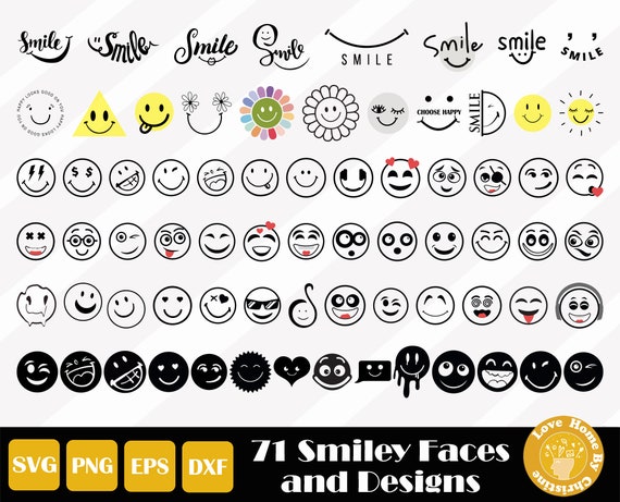 71 Smile Svg Smiling Svg Happy Svg Emoji Svg Happy Face | Etsy