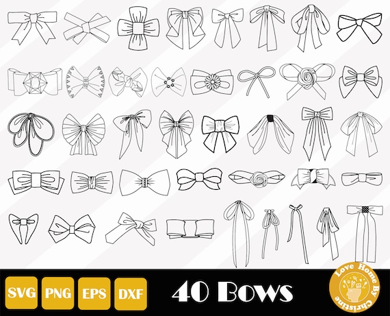 40 Strik Svg Vlinderdas Svg Haar Bow Svg Bundel Haarboog - Etsy België