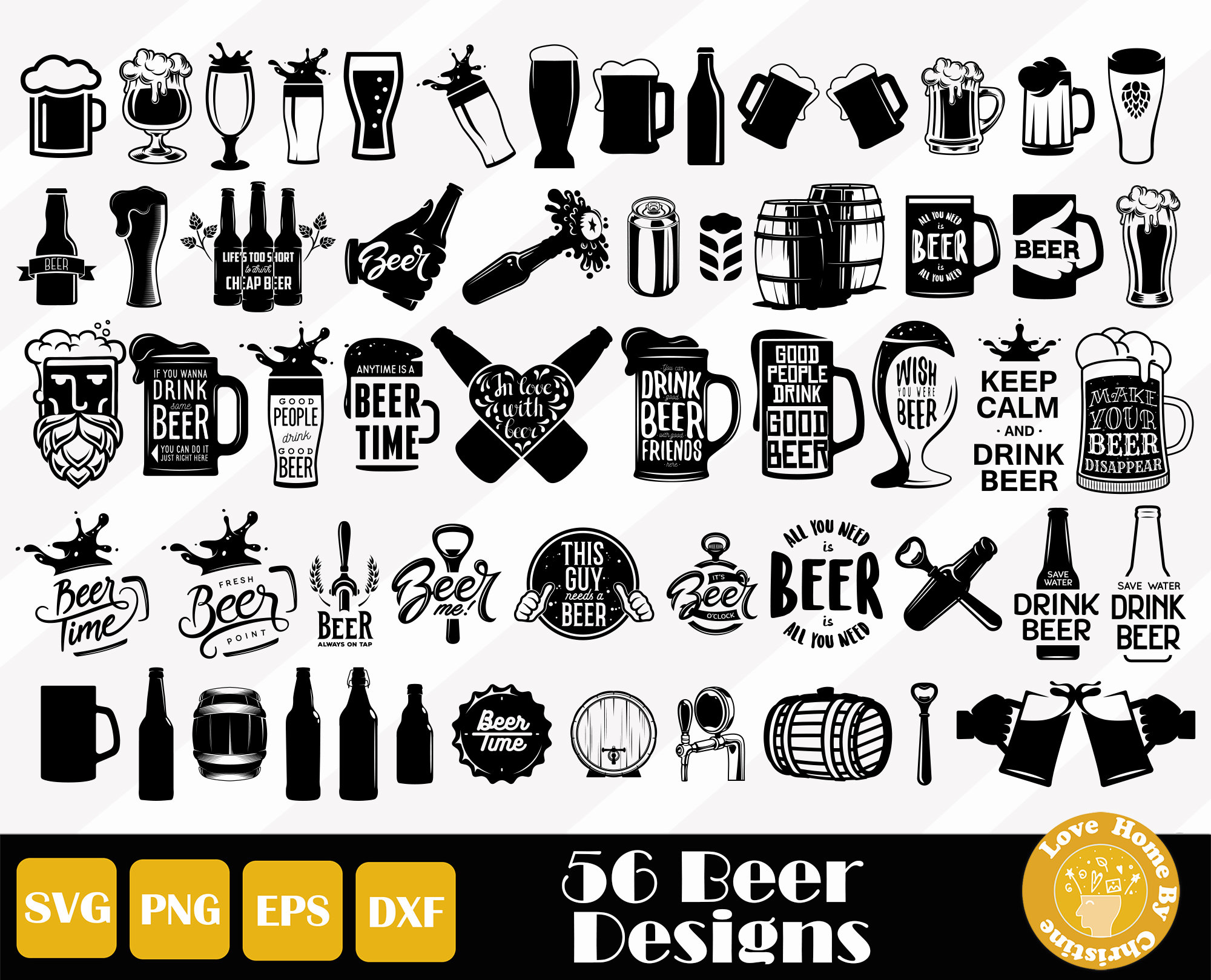 56 Beer SVG, Drink Svg, Beer Glass Svg, Beer Cut File for Cricut ...