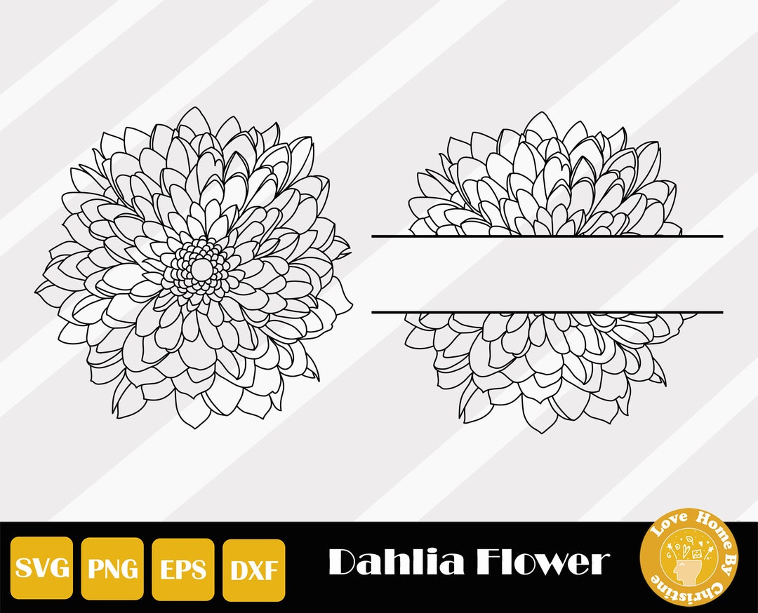 Dahlia Svg, Dahlia Cut File, Flower Svg, Nature Svg, Wildflower Svg ...