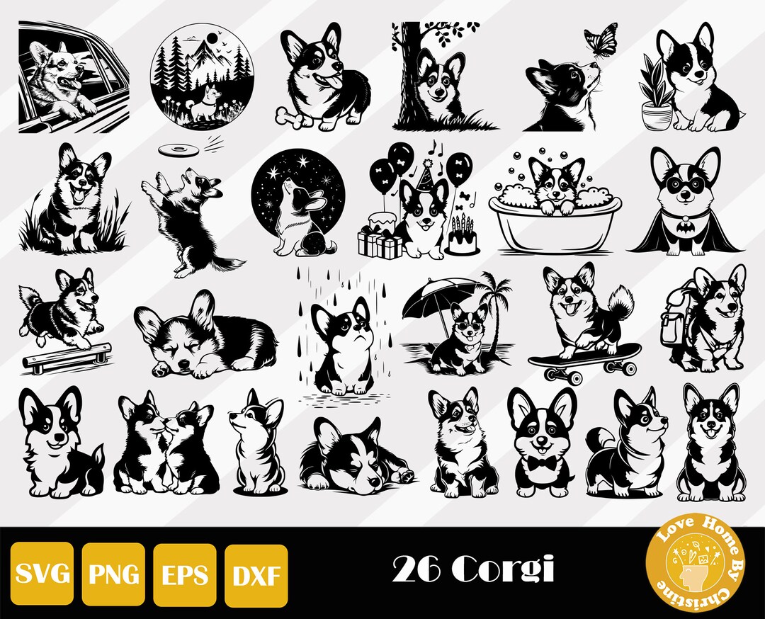 Corgi Svg, Dog Svg, Corgi Silhouette, Corgi Dog Svg, Dog Lover Svg, Dog Face Svg, Cute Dog Svg ...
