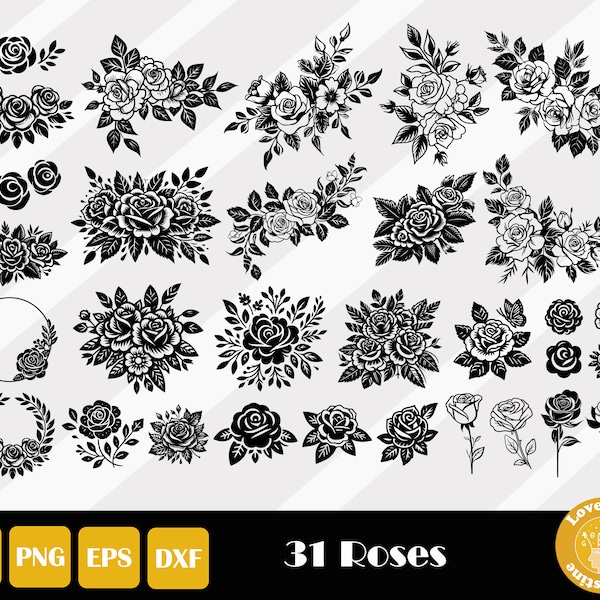 Roses Svg - Etsy