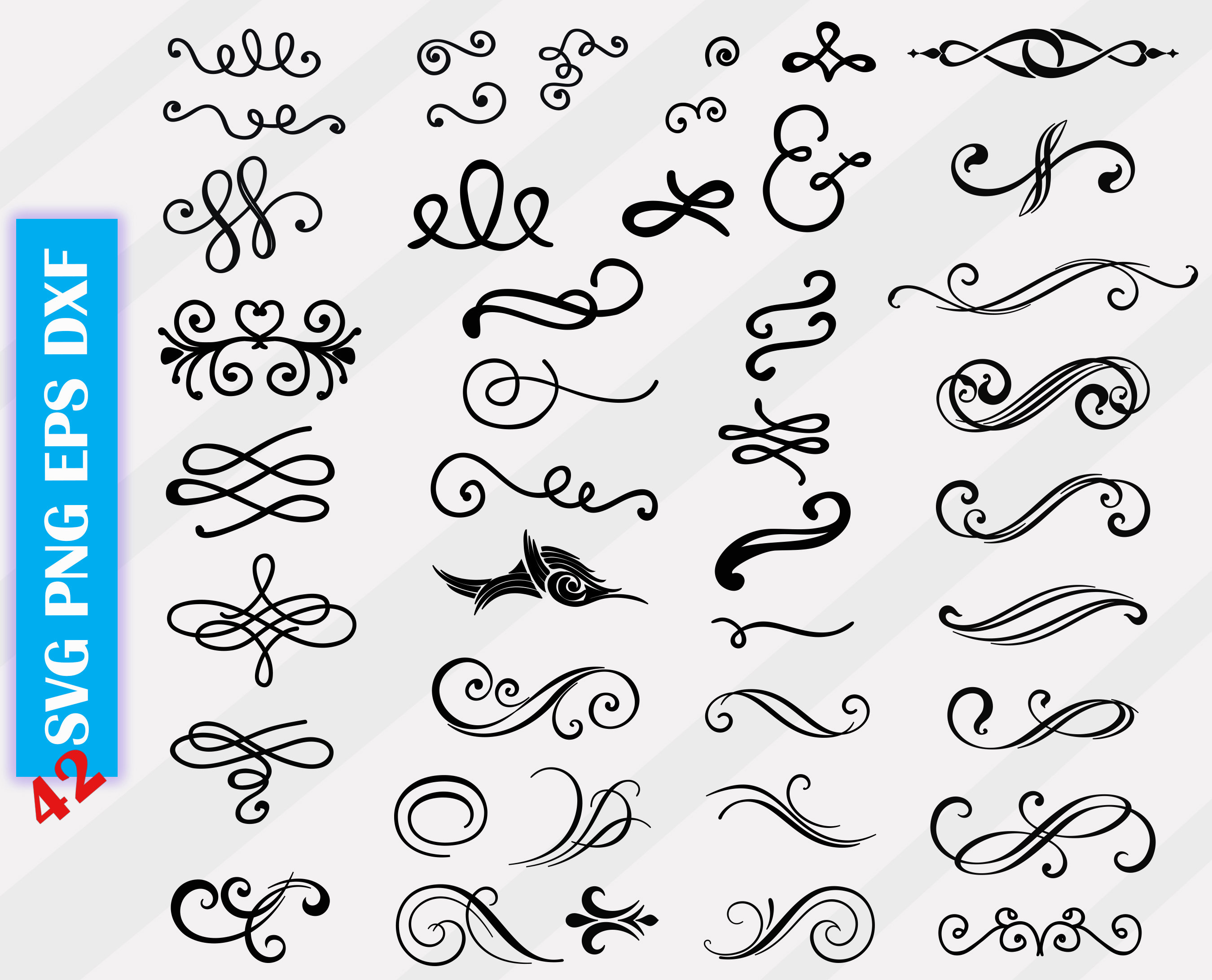42 Squiggle Swirls SVG Files for Cricut Silhouette Files Easy | Etsy UK