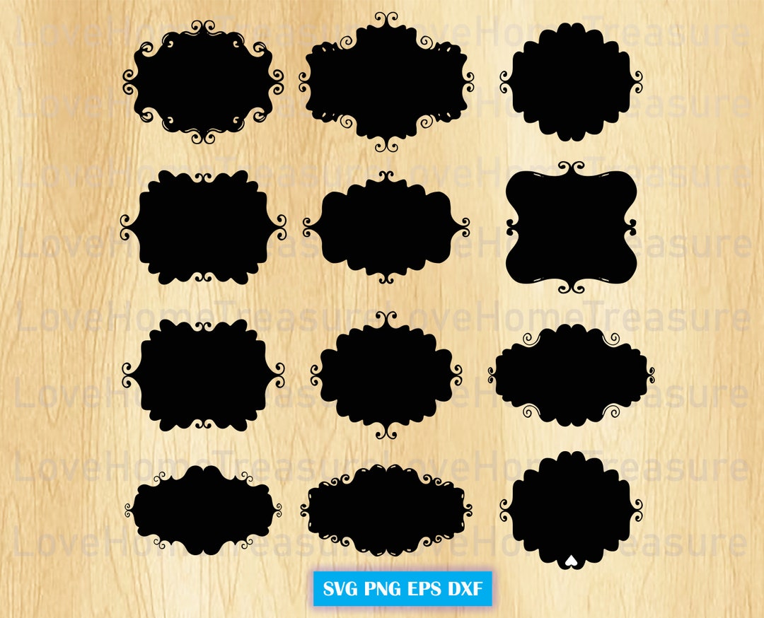 Hand Drawn Decorative Frames, Tags, Labels SVG Files (digital Download ...
