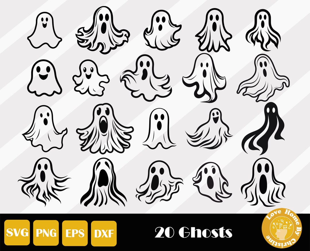 20 Ghost Svg, Halloween Svg, Halloween Shirt, Spooky Season Svg, Kids ...
