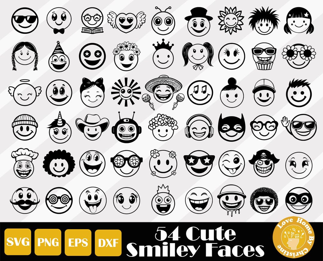 Cute Funny Face Svg, Cute Face Svg, Emoji Face Svg Png, Cartoon Face ...