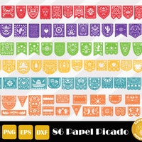 Papel Picado, Mexican Fiesta, Banner Graphic, Tiles Graphic, Alphabet ...