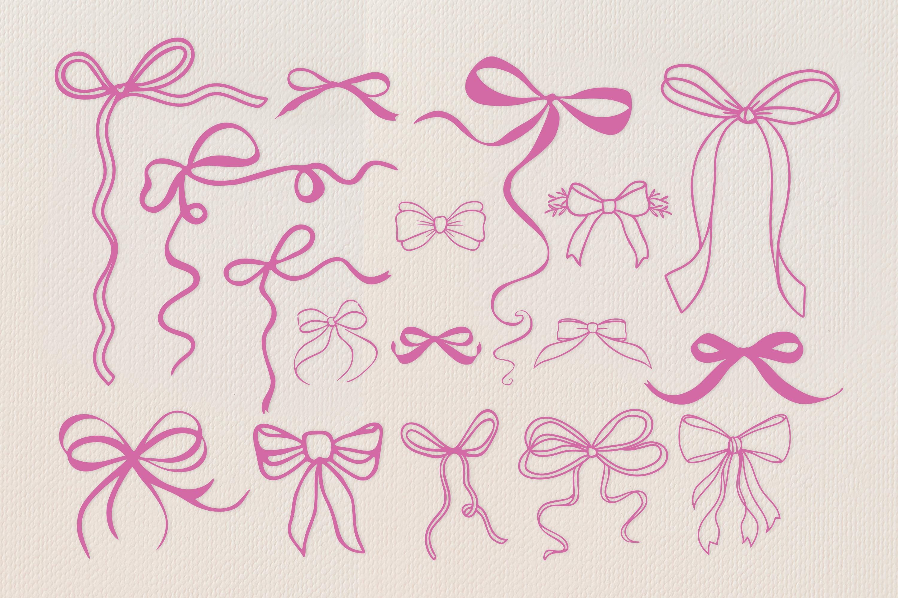 Bow Svg Bundle, Wavy Borders Svg, Christmas Bow Frame, Hand Drawn ...