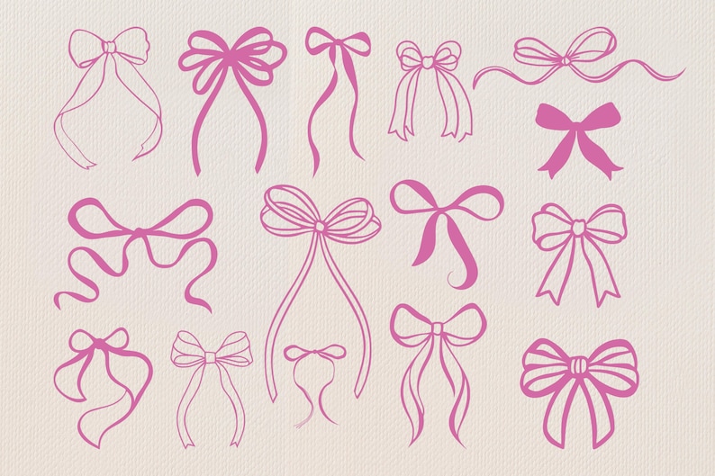 Bow Svg Bundle, Wavy Borders Svg, Christmas Bow Frame, Hand Drawn ...